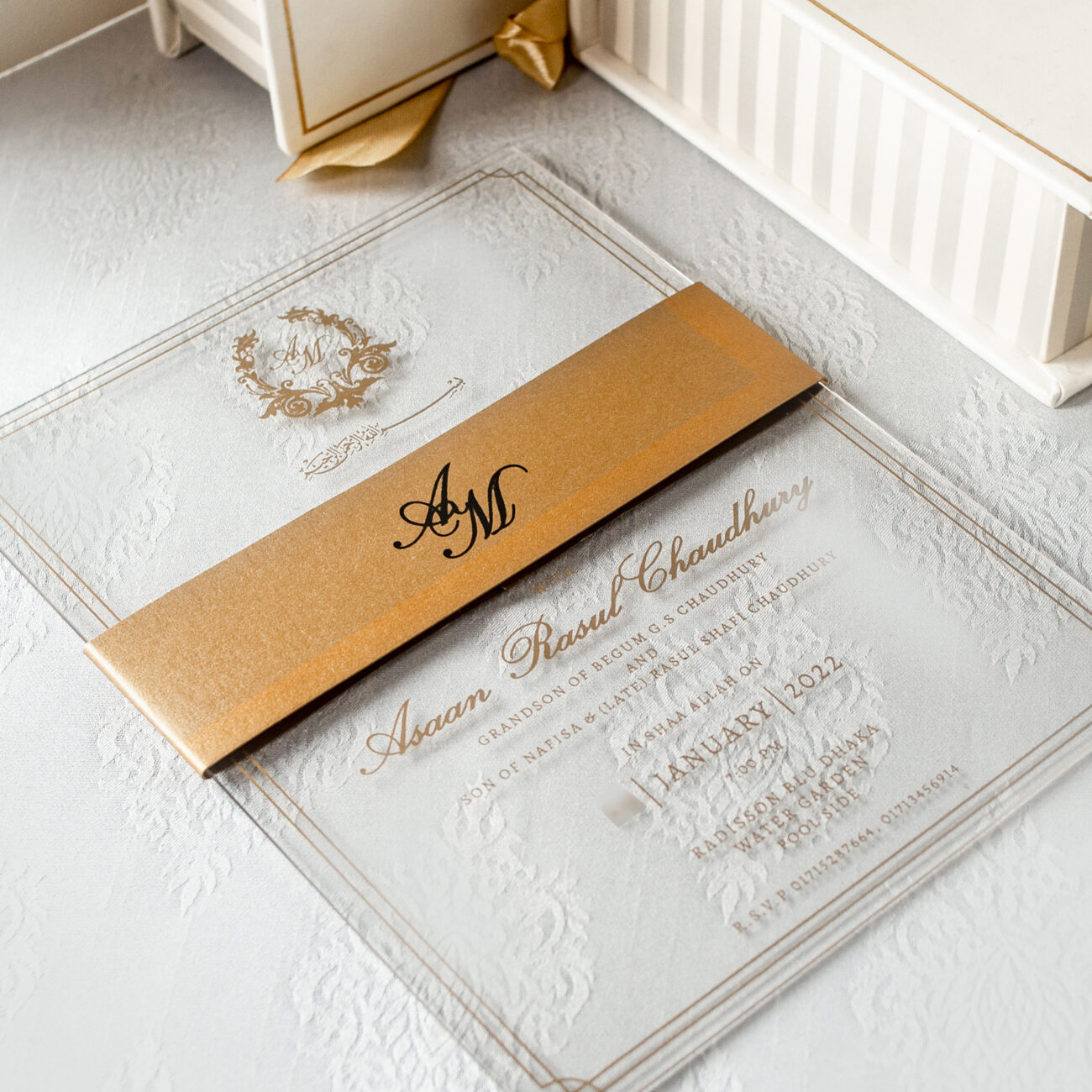 Plain Perfect – Acrylic Invitation Set - Save The Date