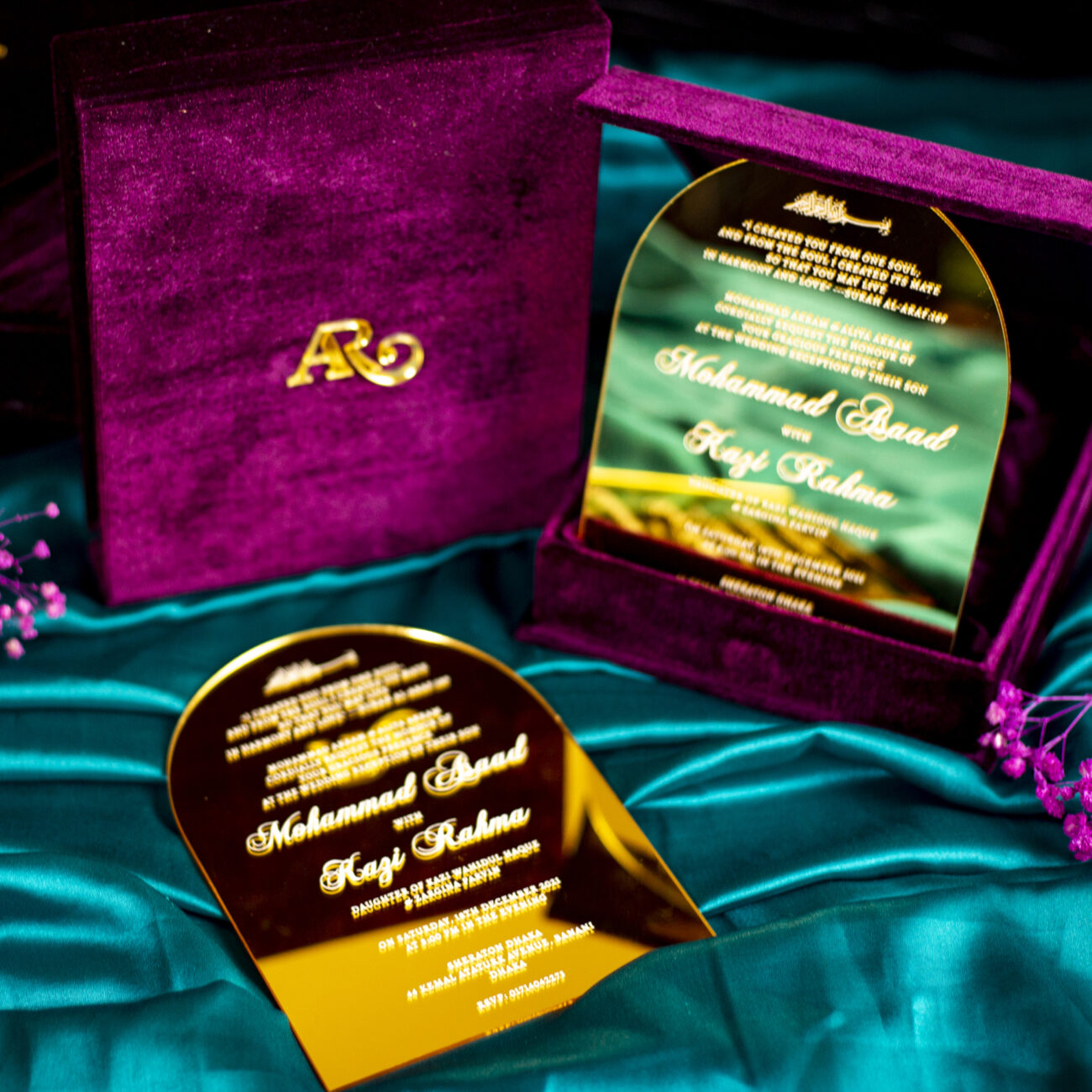 Arched Royalty – Acrylic Invitation Set - Save The Date