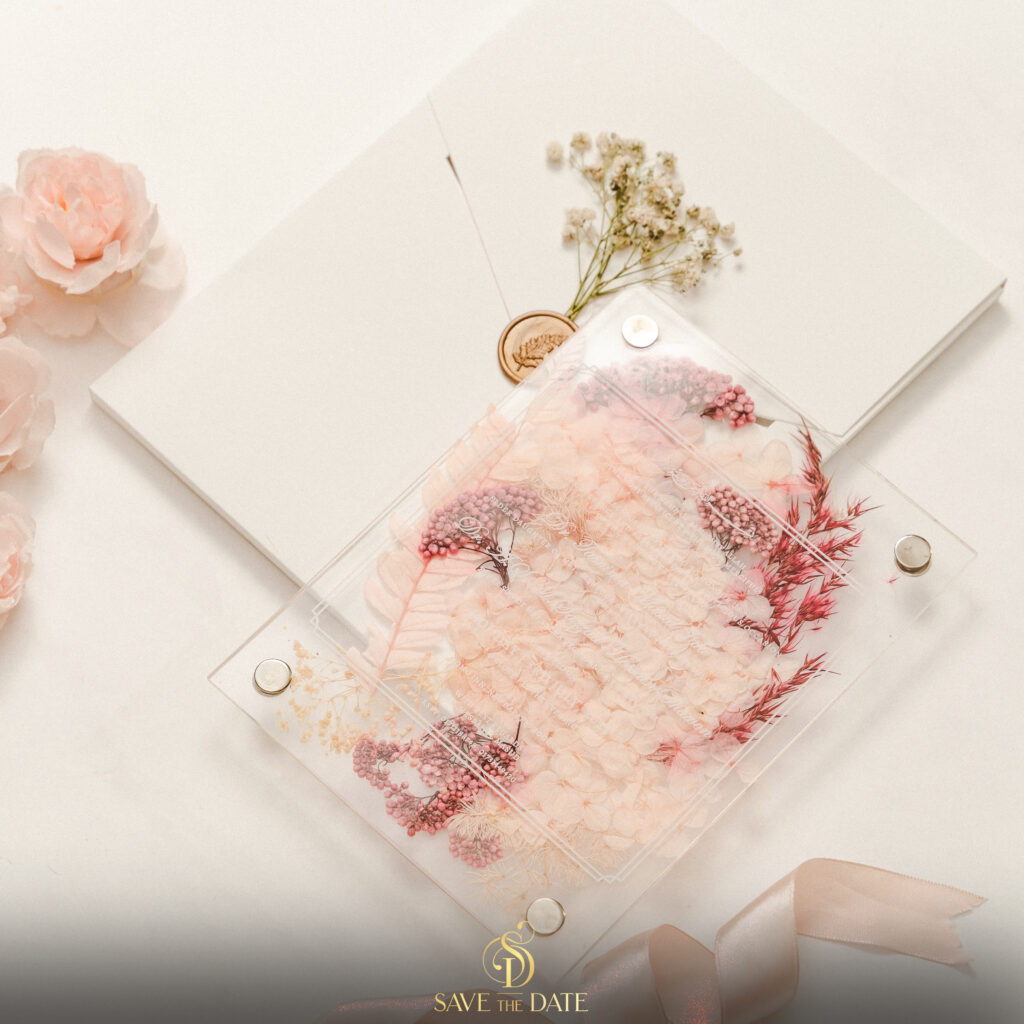 A Whimsical Touch- Acrylic Invitation Set - Save The Date
